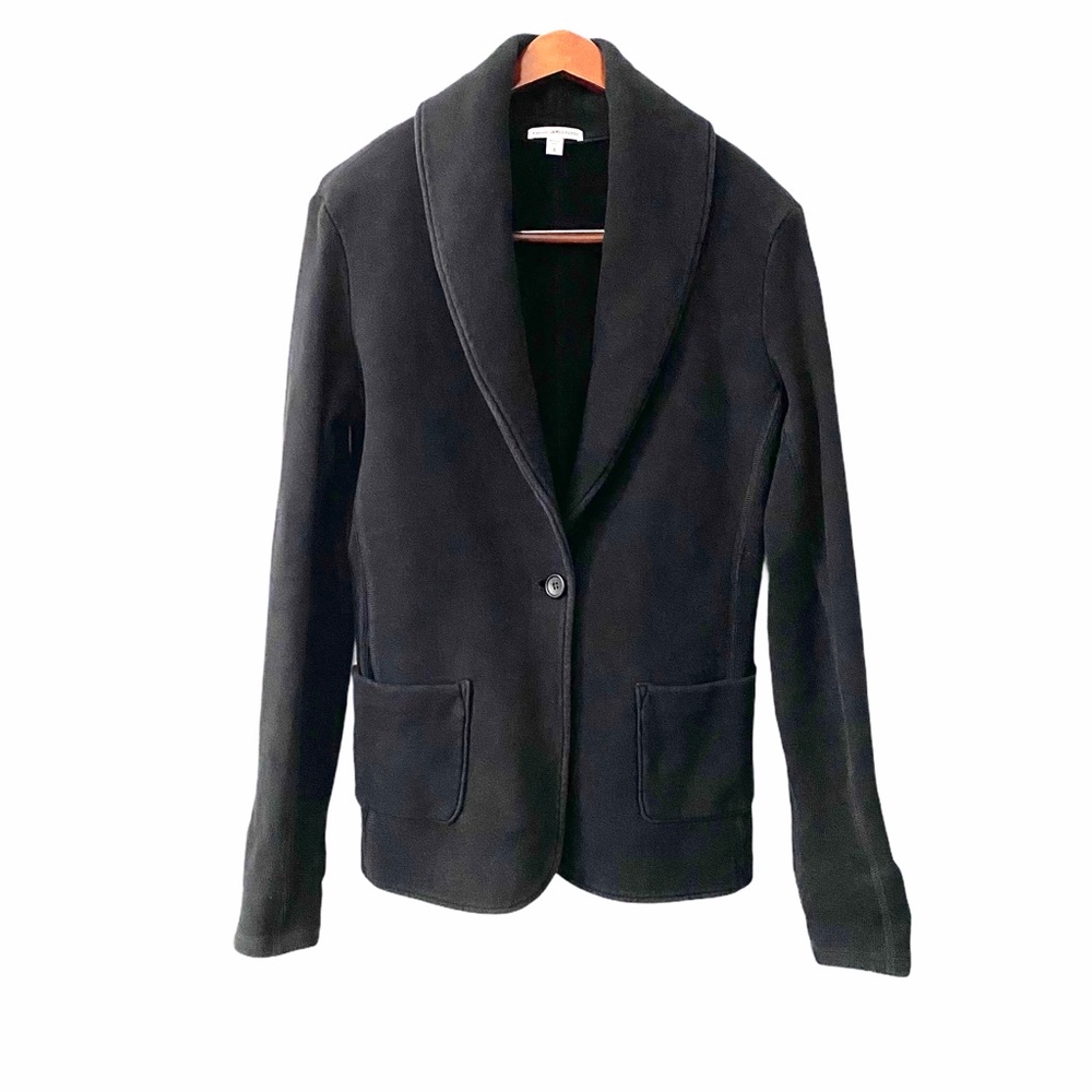 James Perse Black Shawl Collar One Button Blazer - Gem